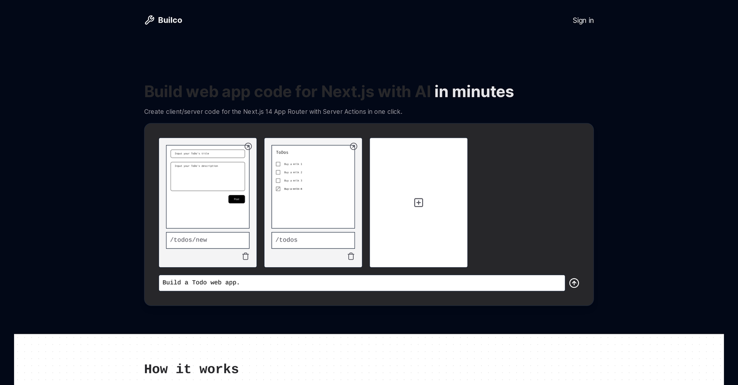 Builco: AI-Powered Web App Development with Next.js 14 | Automate CRUD & Schema - Proaitools