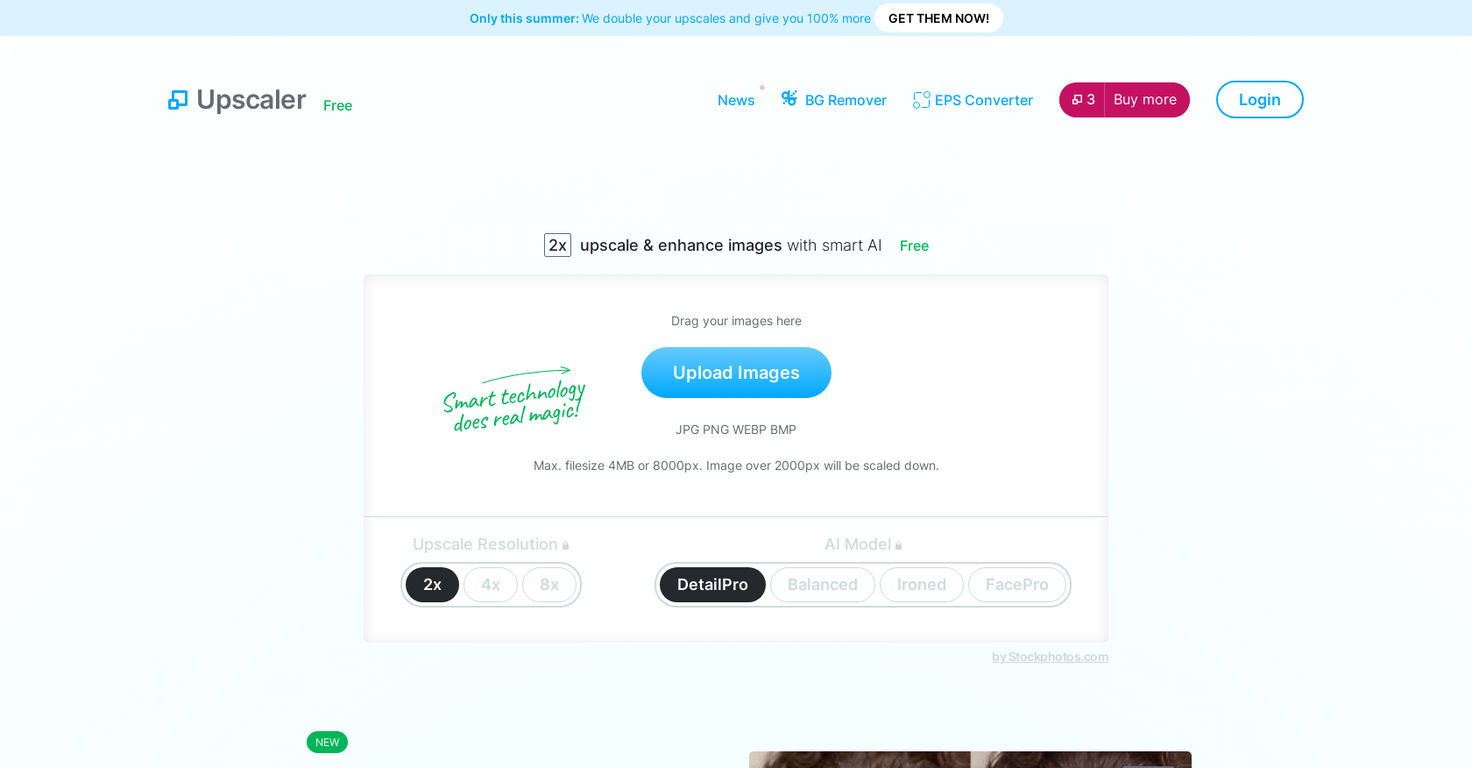 Free AI Image Upscaler | Enlarge Images Without Losing Quality | Stockphotos.com - Proaitools
