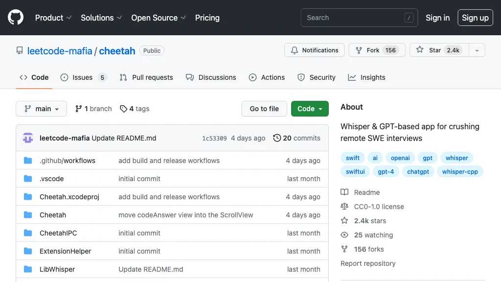Cheetah: AI-Powered Remote Software Engineering Interviews | Whisper & GPT-4 - Proaitools