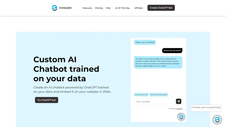Build Custom ChatGPT Chatbots with EmbedAI - Proaitools