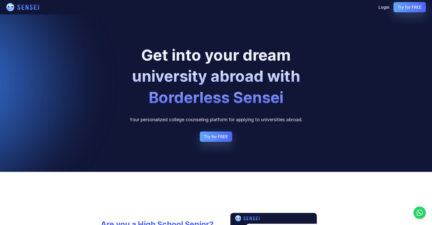 Study Abroad College Counseling with AI | Borderless Sensei - Proaitools
