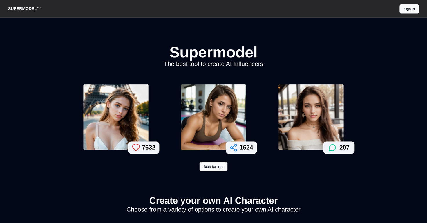 Create Customizable Photorealistic AI Influencers | Supermodel - Proaitools