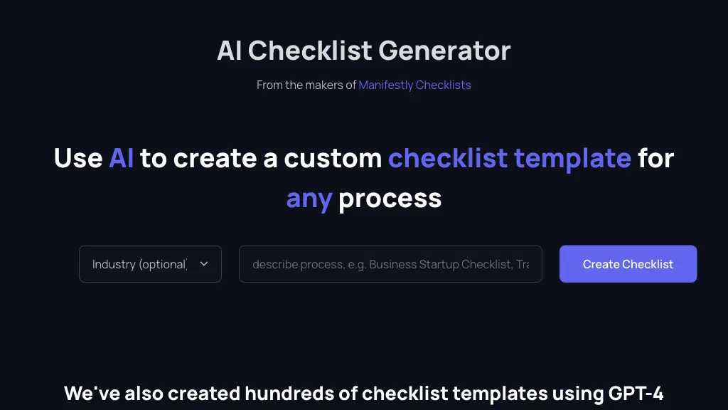 AI Checklist Generator: Create Custom Checklists & Templates for Your ...