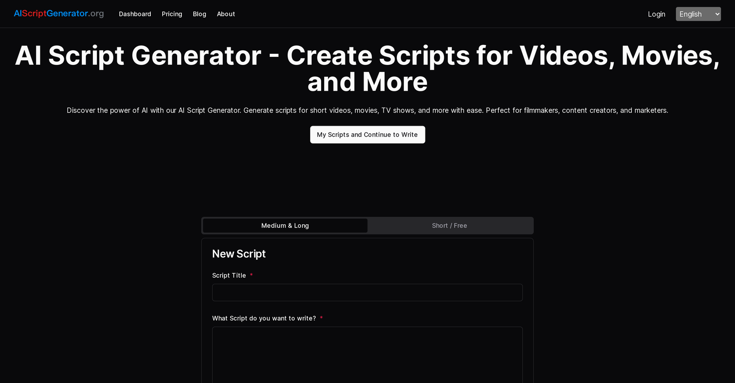 AI Script Generator: Personalized Custom Scripts for Any Format - Proaitools