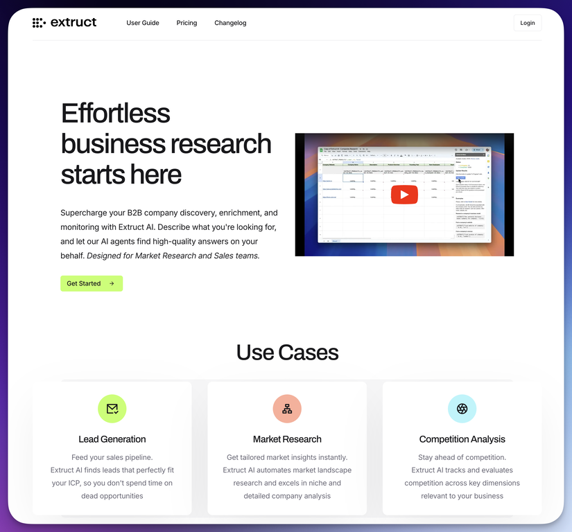Extruct AI: AI-Powered B2B Company Research Platform - Proaitools