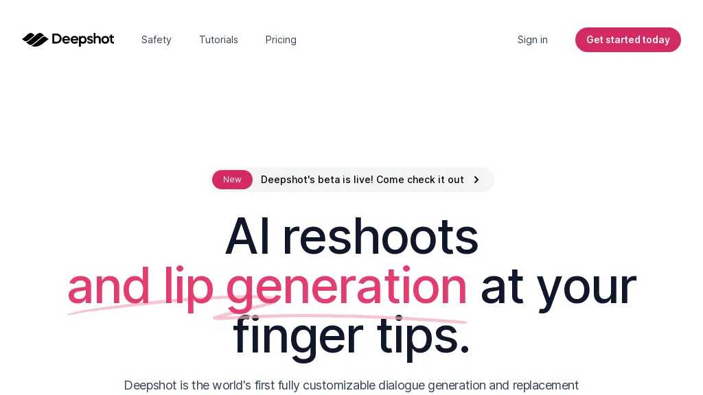 Deepshot: AI-Powered Lip Sync & Reshooting for Video Production - Proaitools
