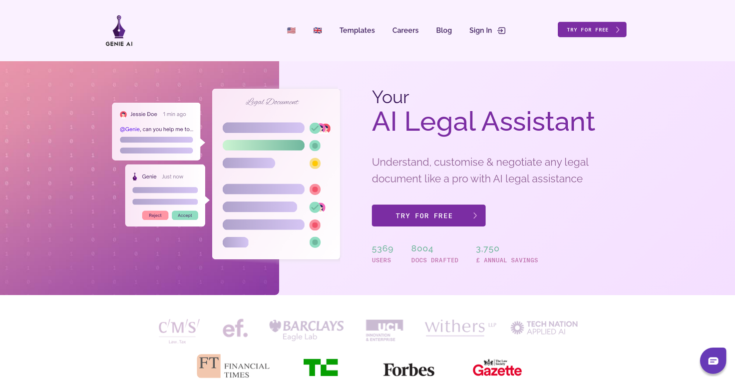 Genie AI: AI-Powered Legal Documents, Drafting & Review | GPT-4 - Proaitools
