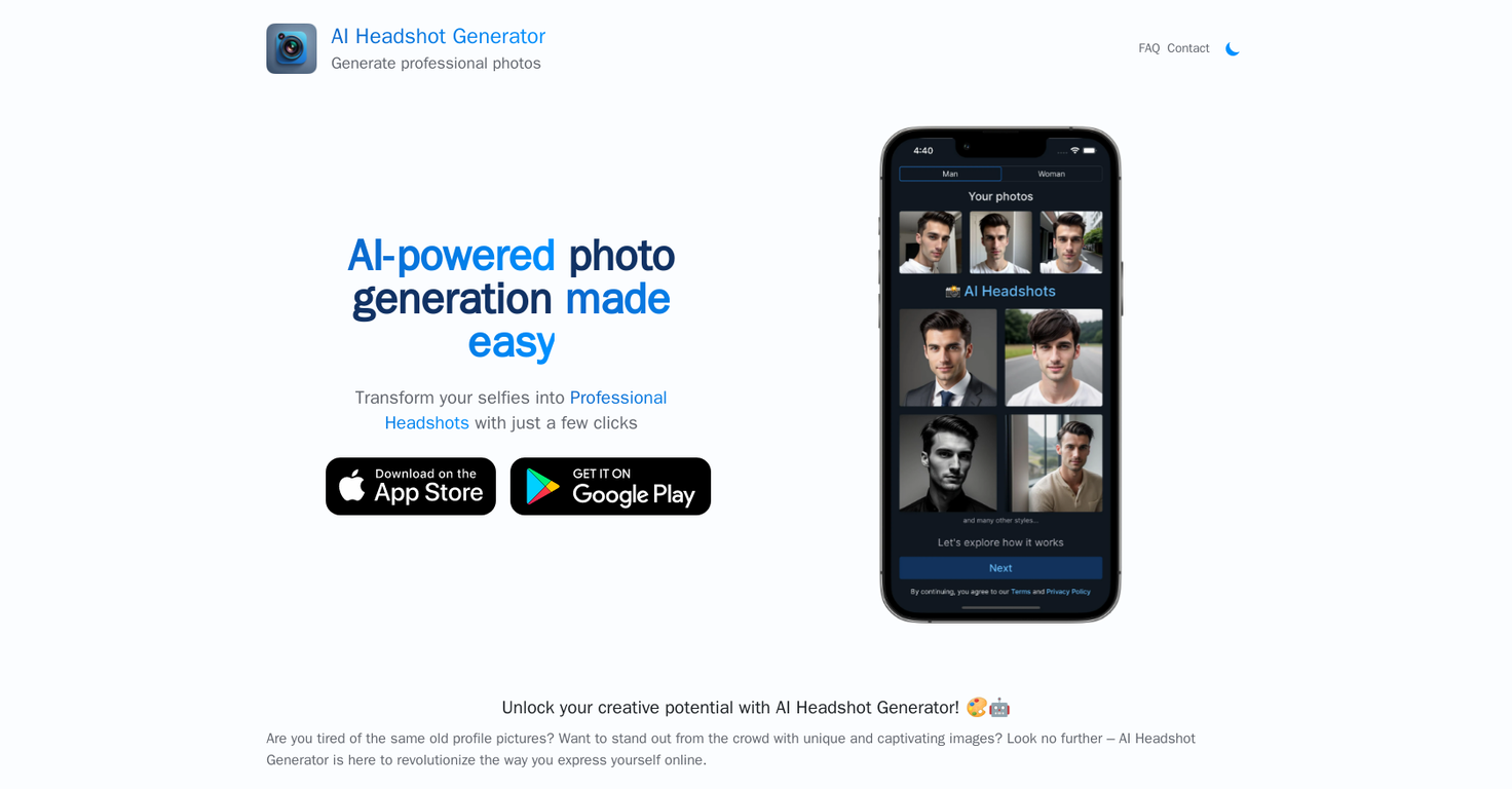 AI Headshot Generator: Create Professional Headshots from Selfies - Proaitools