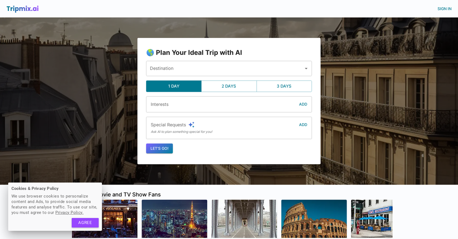 Personalized Trip Planning with AI | Tripmix.ai - Proaitools