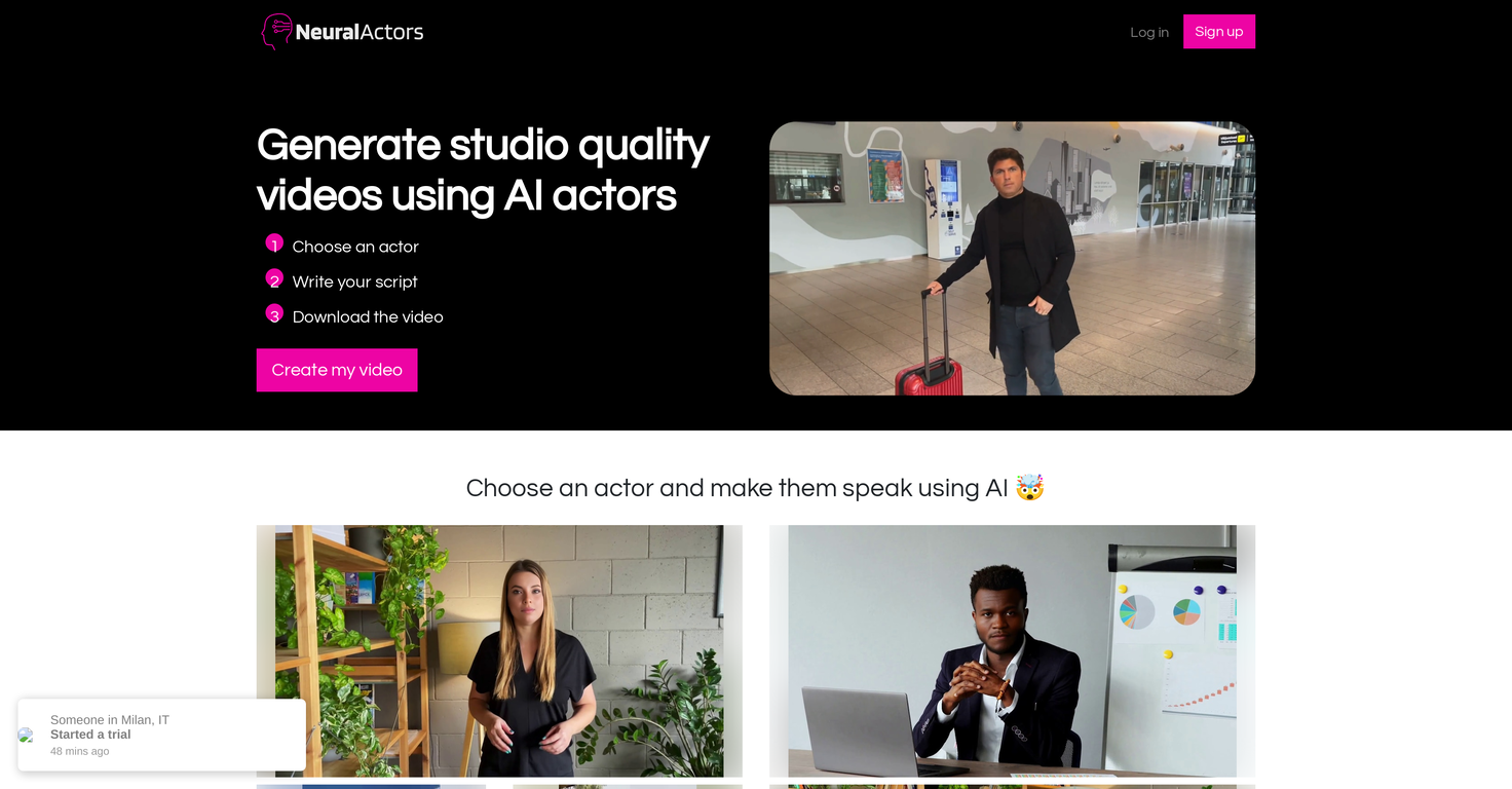 Create Studio-Quality Videos with AI Actors | Neural Actors - Proaitools