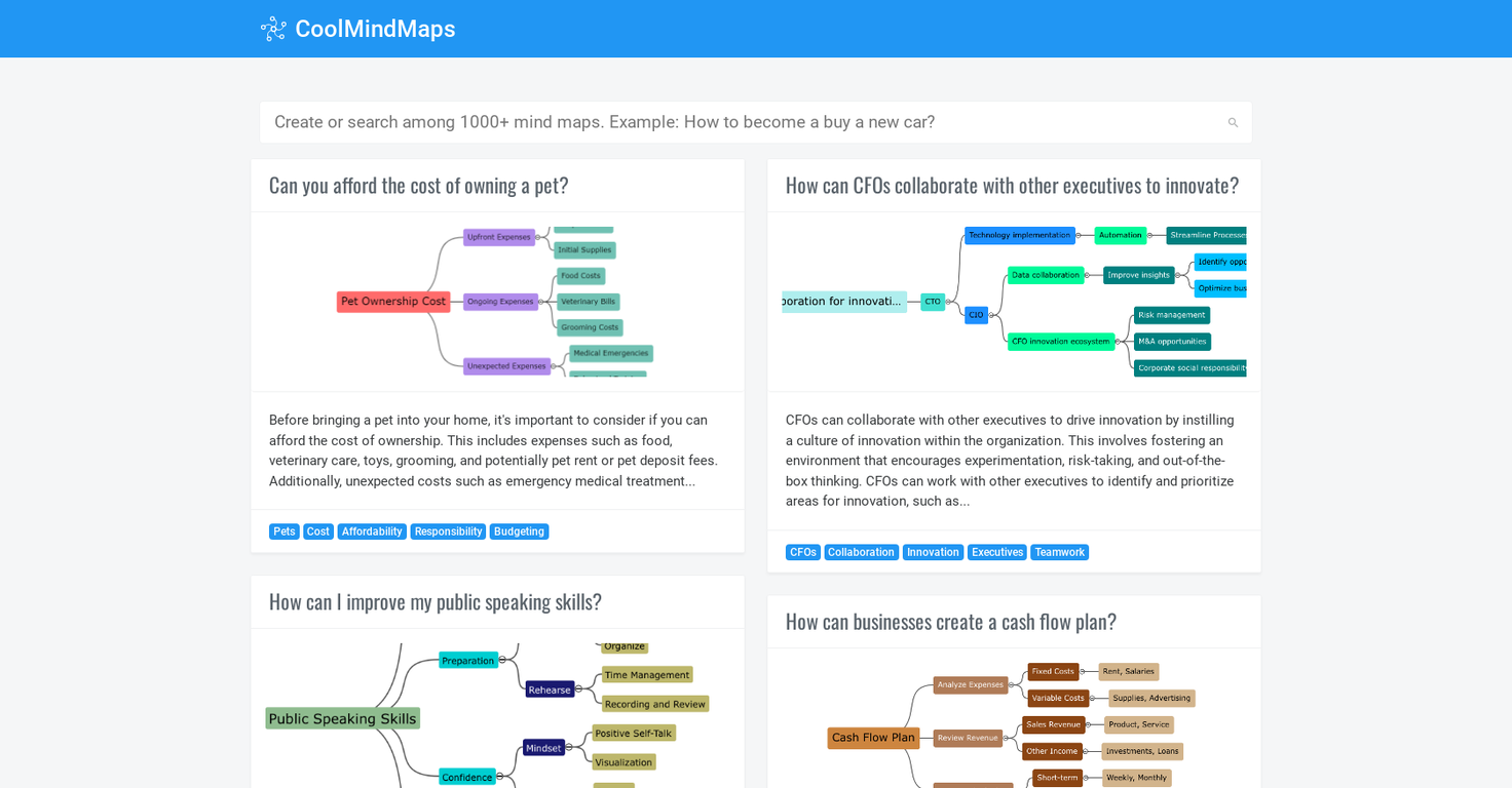 AI Mind Mapping Tool | CoolMindMaps | Create & Search Visual Mind Maps - Proaitools