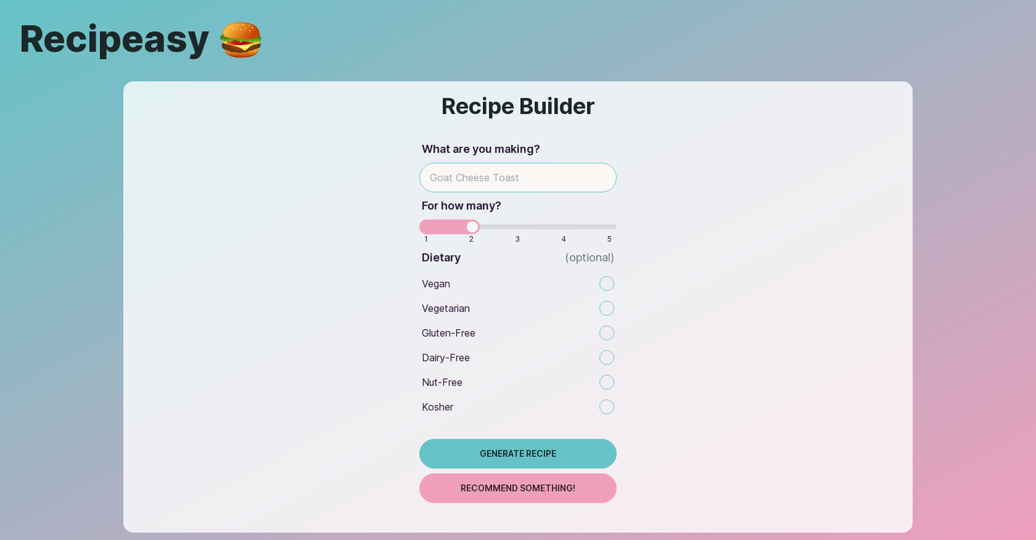 Recipeasy: Personalized AI Recipe Generator for Easy Meal Creation ...