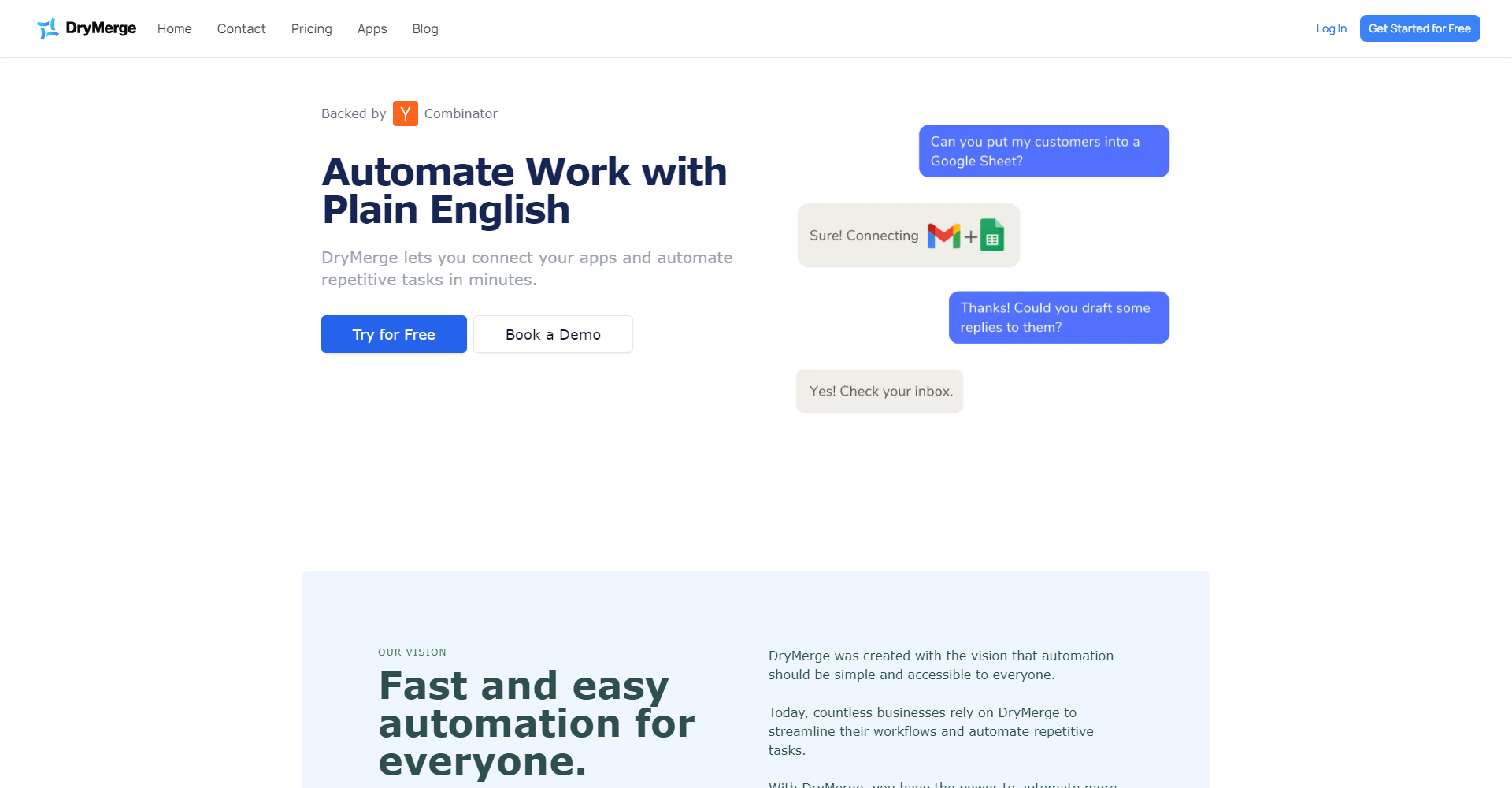 Automate Tasks Effortlessly with DryMerge's Natural Language Automation - Proaitools
