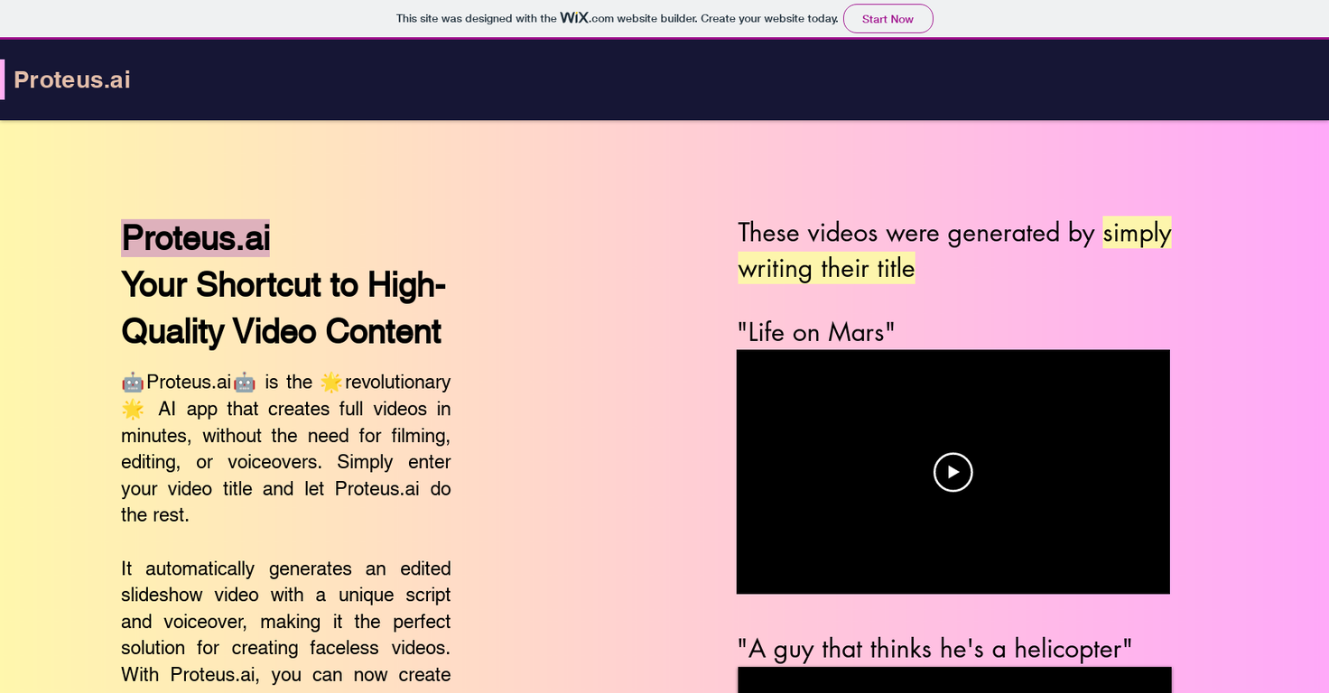 Create Stunning Videos 10x Faster with Proteus.ai | AI Video Generator - Proaitools
