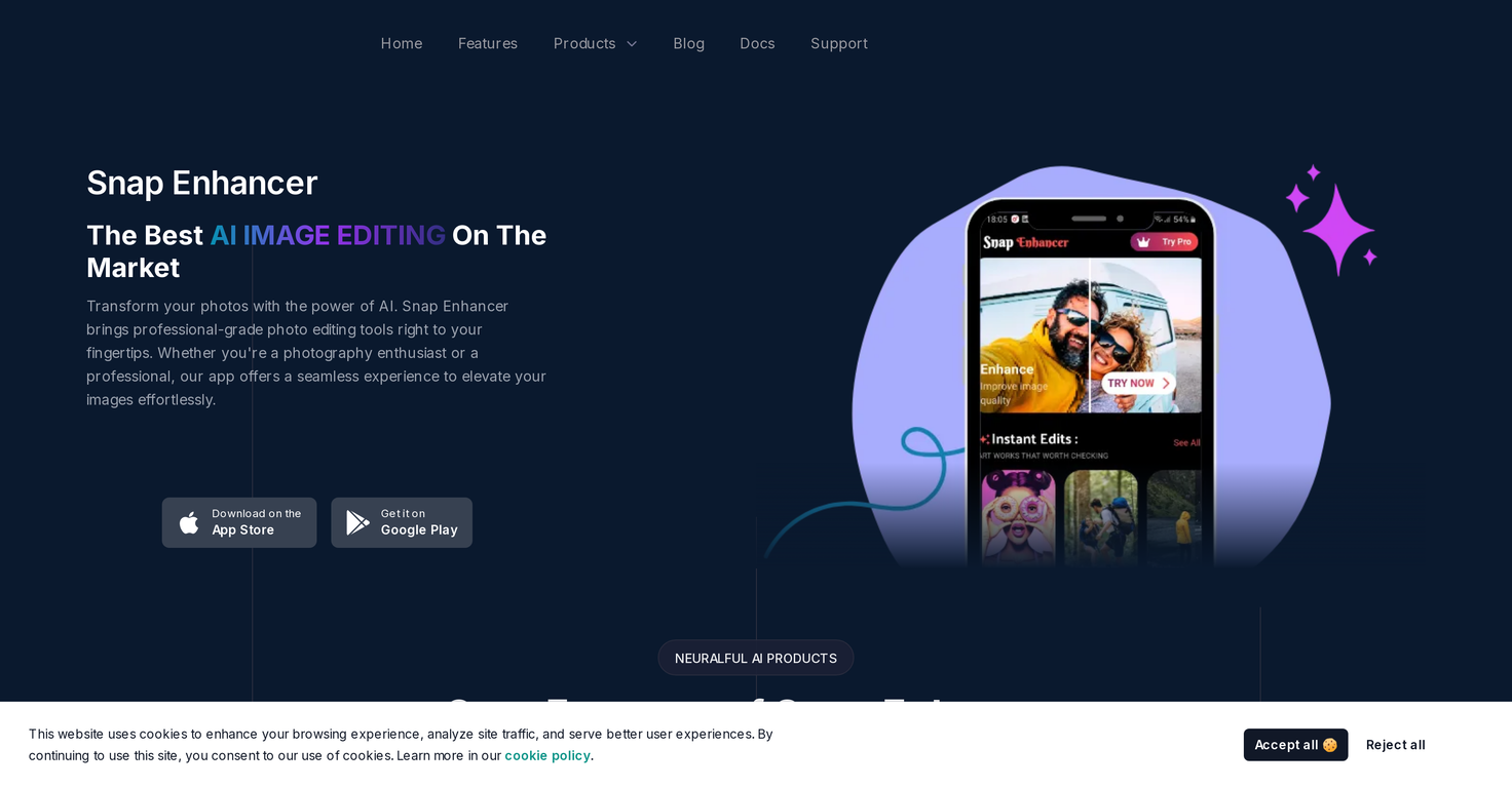 Snap Enhancer: AI Portrait Enhancement Tool | Retouch, Cartoonize ...