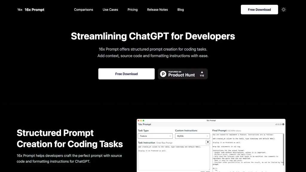 16x Prompt: Boost ChatGPT Coding Efficiency with Well-Structured Prompts - Proaitools