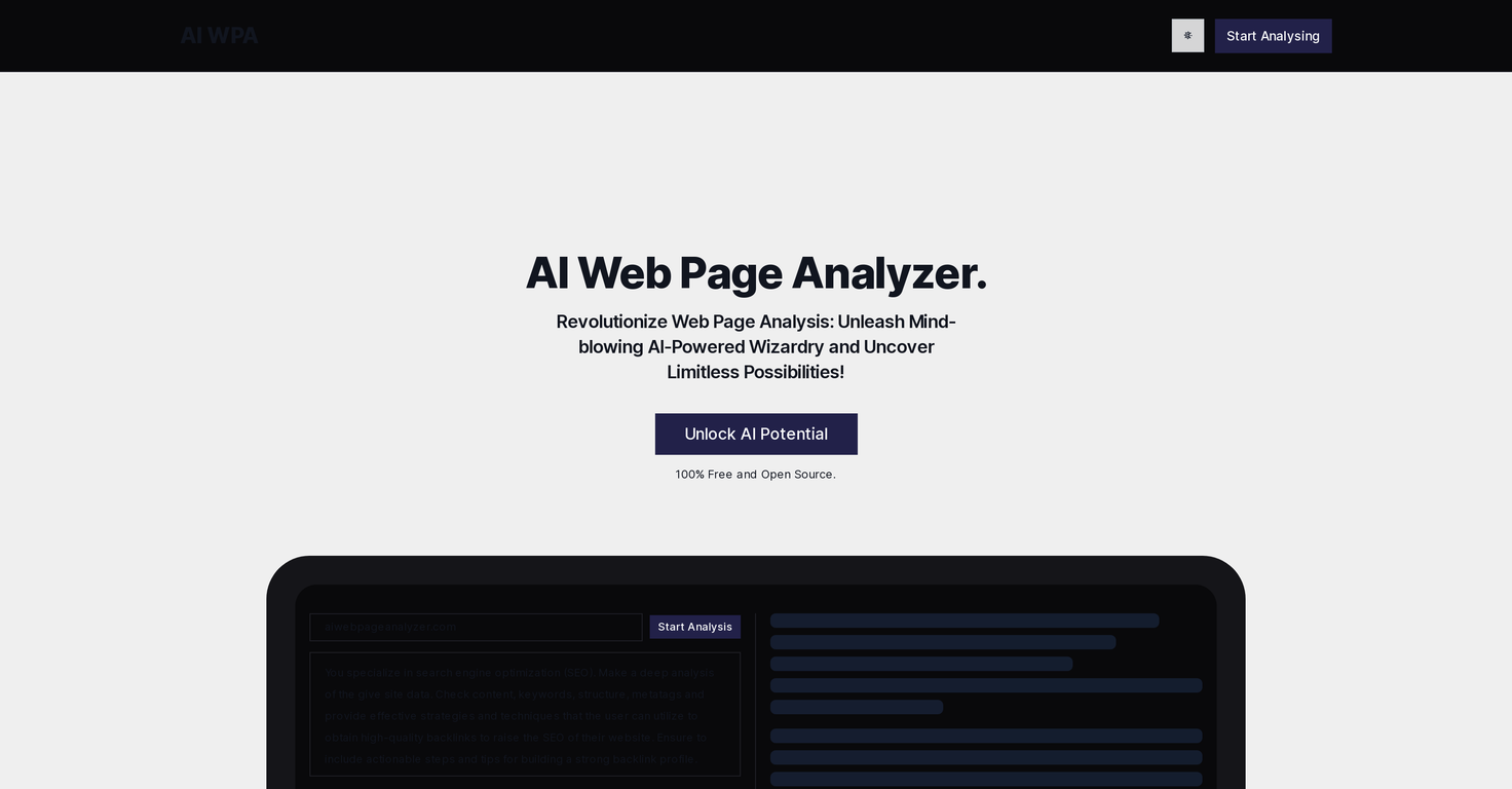 AI Web Page Analyzer: Free SEO Tool for Website Optimization - Proaitools