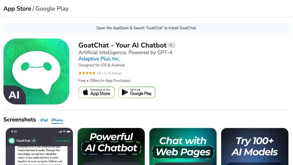 GoatChat: Your Personalized AI Chatbot for Writing, Translation & More - Proaitools