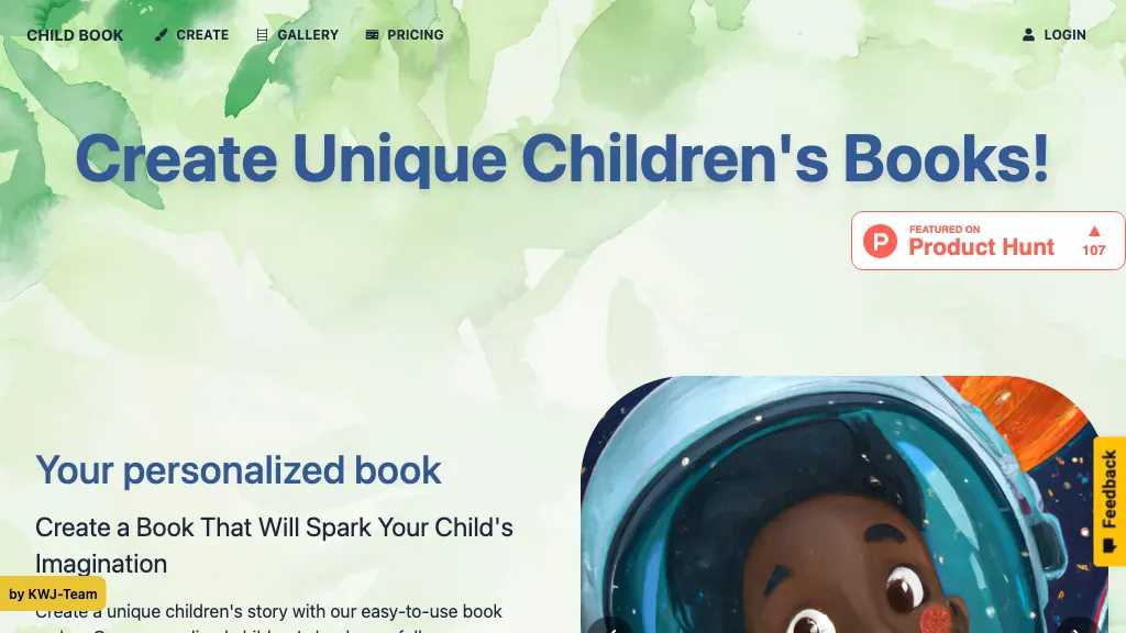 AI-Powered Children's Book Maker: Unique, Customizable Stories - Proaitools