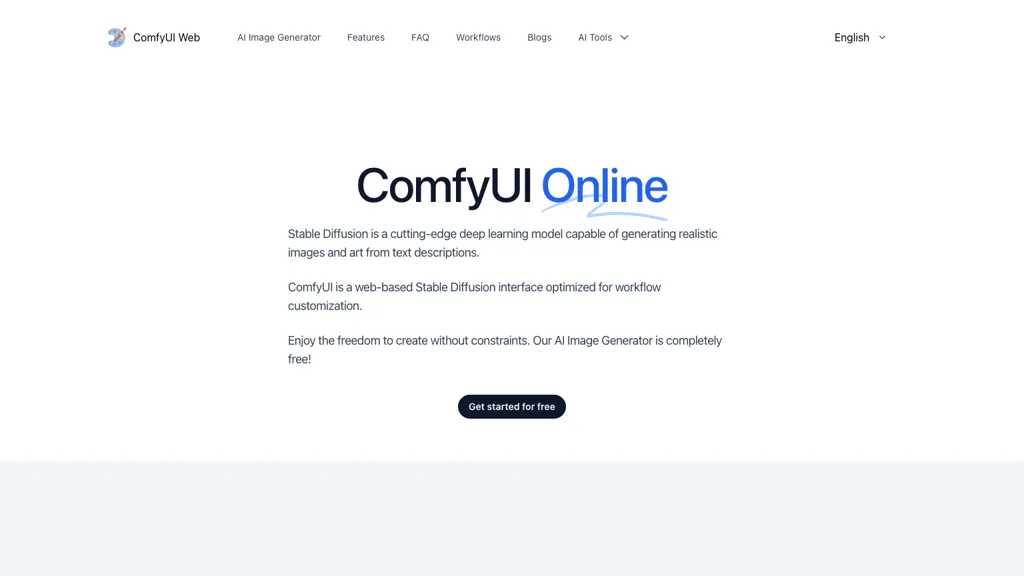 ComfyUI Web: AI Image Generator for Creative Visuals - Proaitools