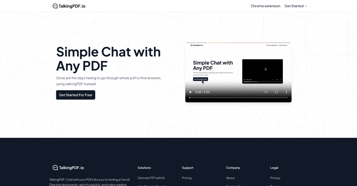 TalkingPDF.io: Chat with Your PDFs & Get Instant Answers - Proaitools