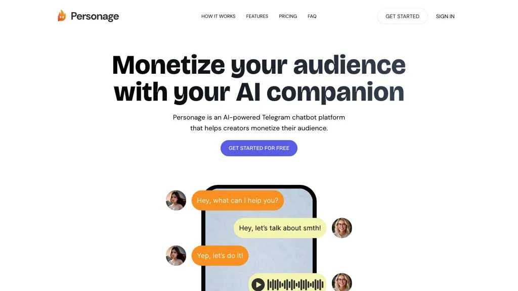 Monetize Your Telegram Audience with Personage AI Chatbot - Proaitools