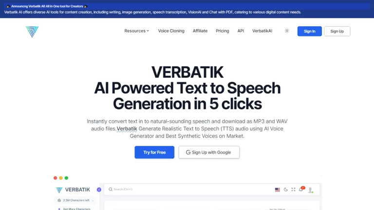 Verbatik: AI-Powered Text-to-Speech with 600+ Voices - Proaitools