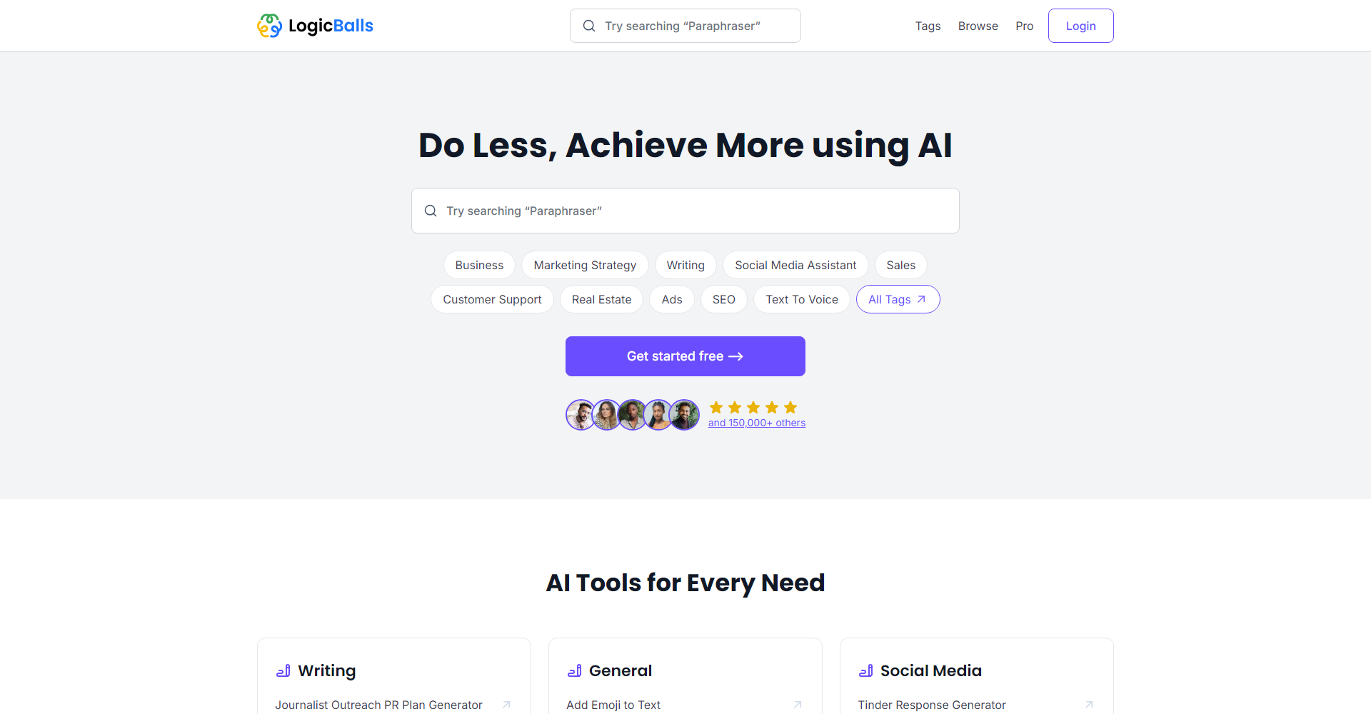 AI-Powered Writing Platform for Startups & Businesses: LogicBalls - Proaitools