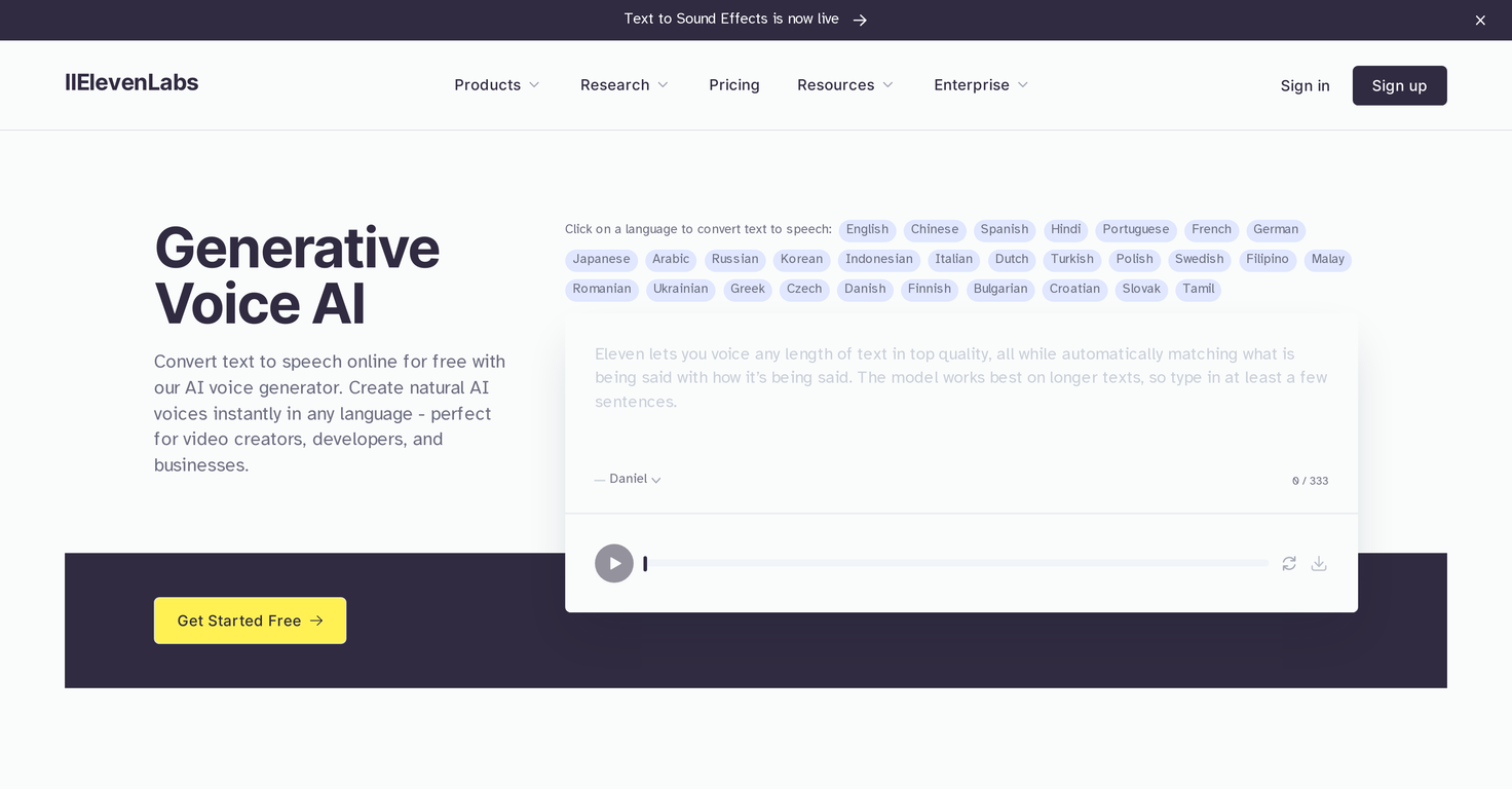 ElevenLabs AI Voice Generator: Realistic Text-to-Speech in 29+ Languages - Proaitools