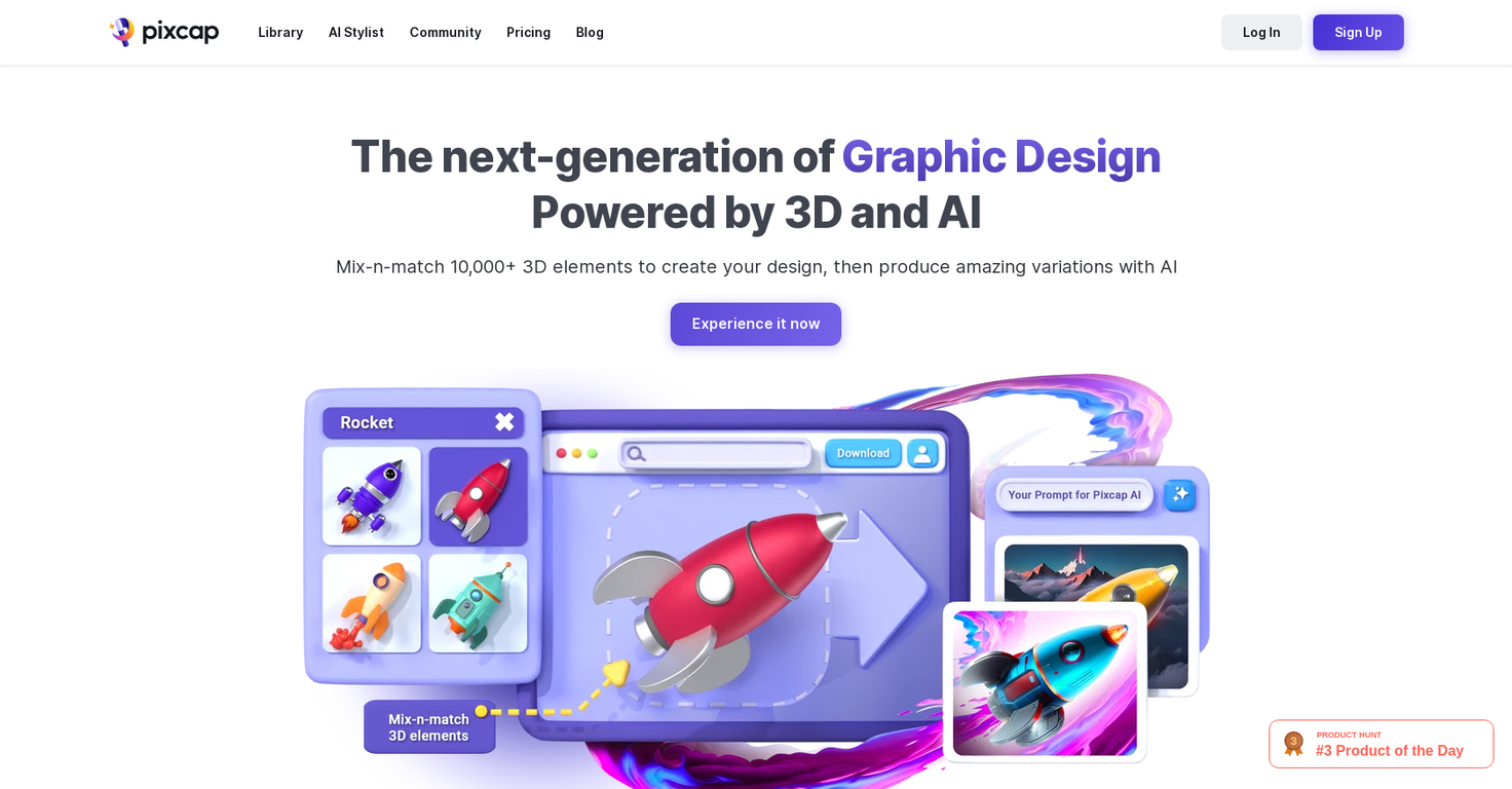 Pixcap: AI-Powered 3D Graphic Design for Limitless Visuals - Proaitools