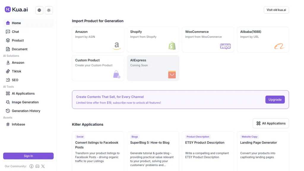 Kua.ai: AI-Powered Ecommerce Tool for Optimized Listings & Automated Marketing - Proaitools