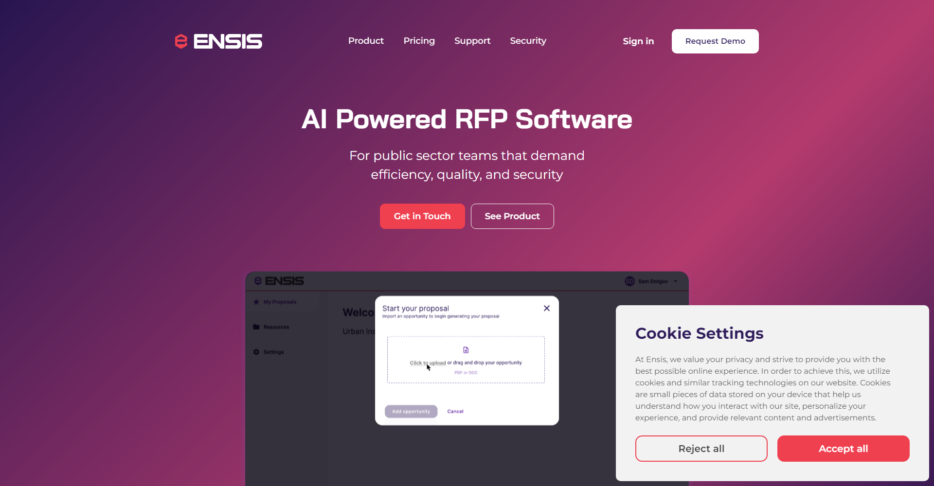 Streamline Government RFP Responses with Ensis AI - Proaitools