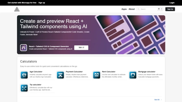 Microapp AI: AI-Powered React & Tailwind CSS Component Creation - Proaitools