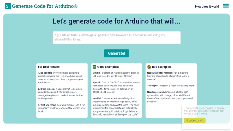 Generate Arduino & ESP32 Code with AI: Duino Code Generator - Proaitools