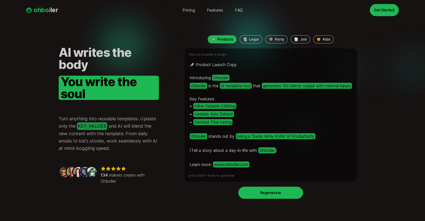 Ohboiler: Lifetime Access AI Content Creation Tool for $59 - Proaitools