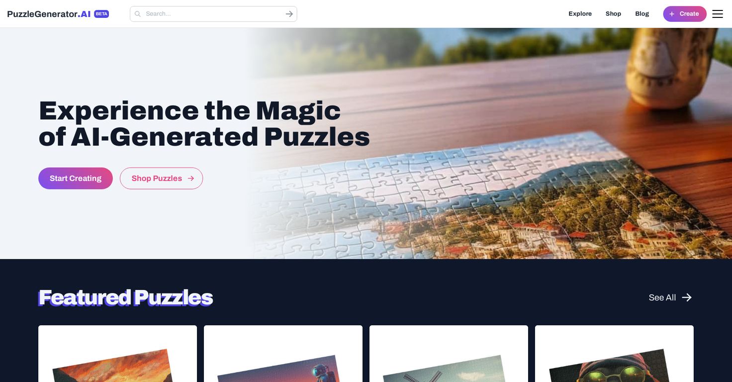 Create Unique Personalized Jigsaw Puzzles with AI | PuzzleGenerator.ai ...