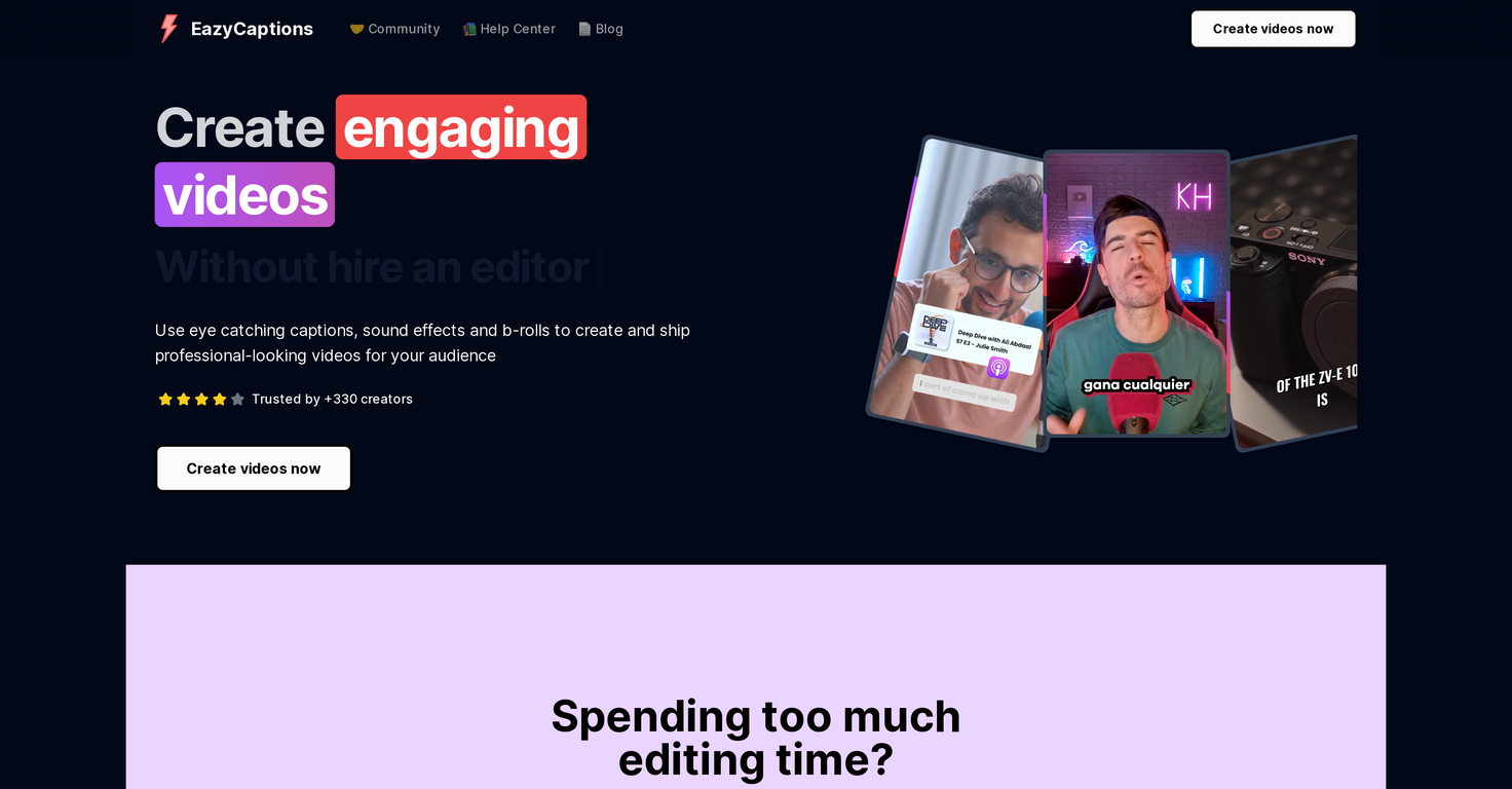 EazyCaptions: AI-Powered Video Creation & Editing Platform - Proaitools