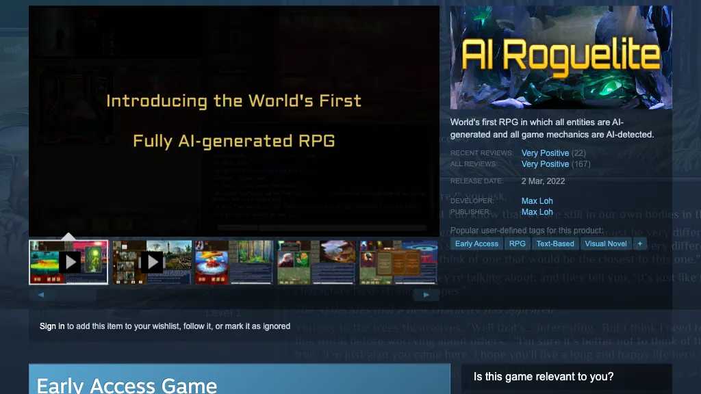 AI Roguelit: AI-Driven Text-Based RPG - Early Access - Proaitools