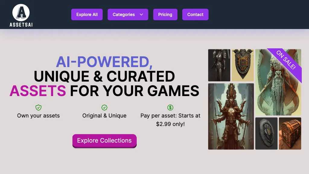AssetsAI: AI-Powered Bespoke Game Assets - Proaitools