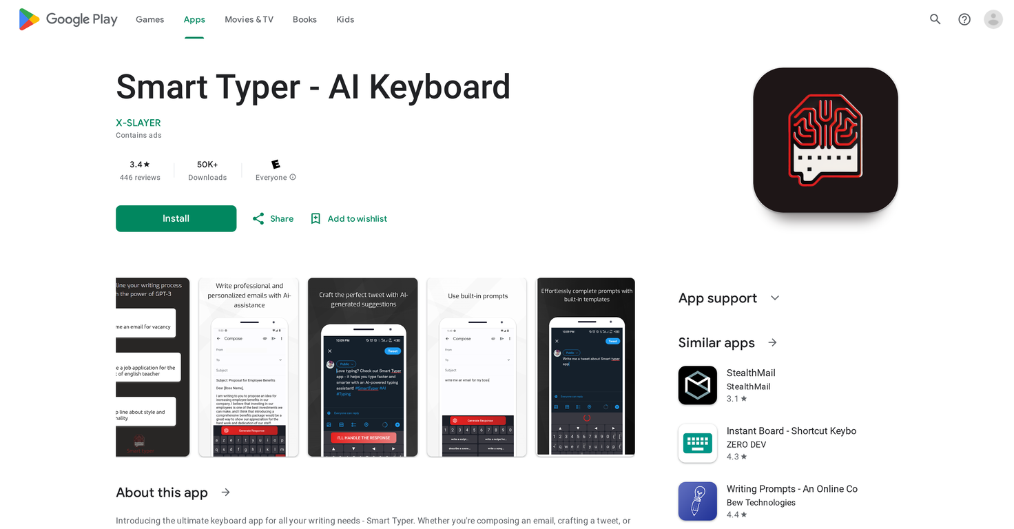Smart Typer - AI Keyboard: Enhance Your Writing with AI - Proaitools
