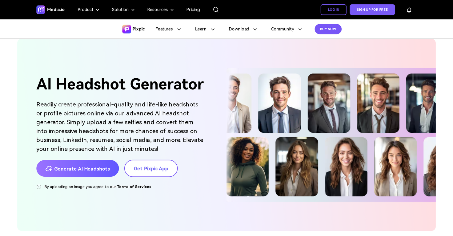 AI Headshot Generator | Create Professional Portraits from Selfies | Media.io - Proaitools