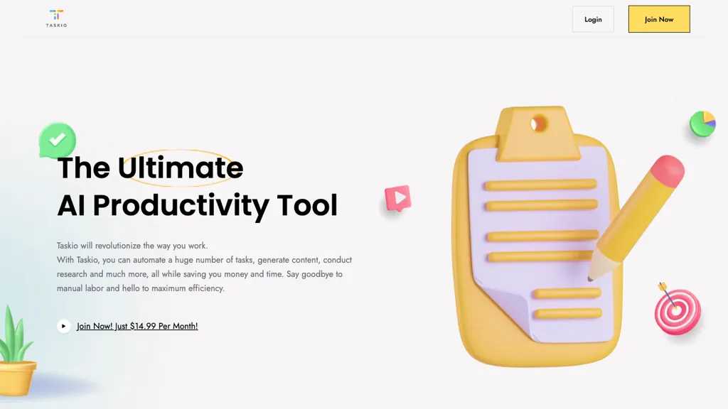 Taskio: AI Productivity Tool for Automation, Content & More - Proaitools