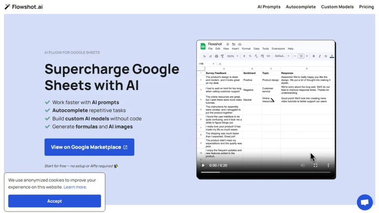 Flowshot AI: Supercharge Your Google Sheets with AI - Proaitools