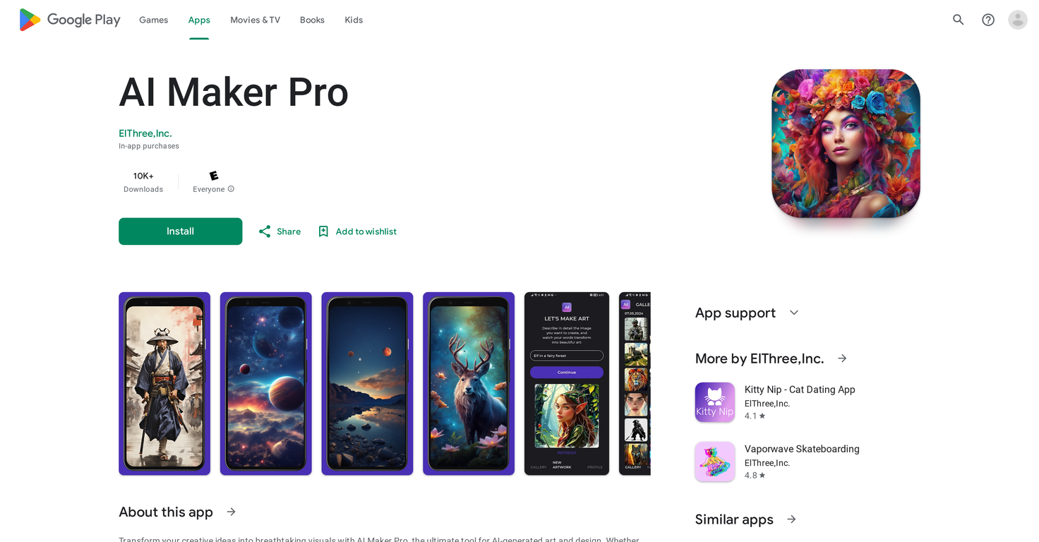 AI Maker Pro: Create Unique, High-Quality AI Art | Free AI Art Generator - Proaitools