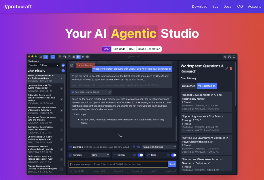 Protocraft: Cross-Platform AI Studio for Streamlined Software Development - Proaitools