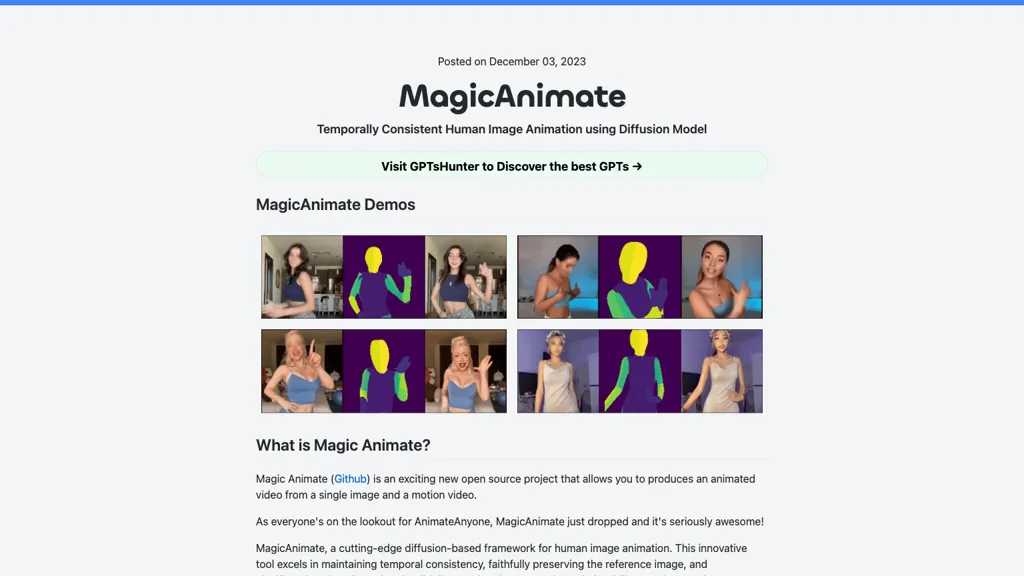 MagicAnimator: AI-Powered Human Image Animation - Proaitools