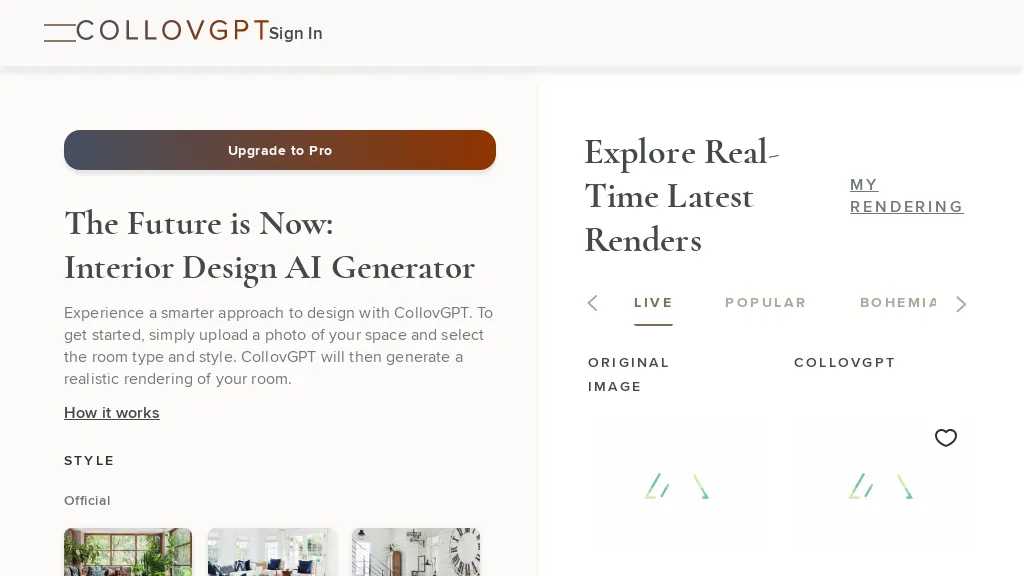 CollovGPT: AI-Powered Interior Design Tool - Proaitools