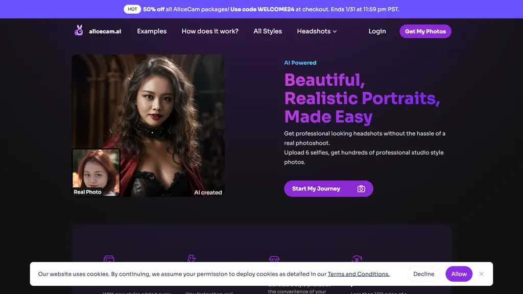 AI Portrait Generator | Professional Headshots from Selfies | AliceCam.ai - Proaitools