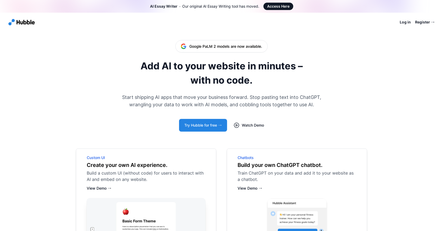 Hubble: No-Code AI Platform | Build AI Apps with GPT-4 - Proaitools