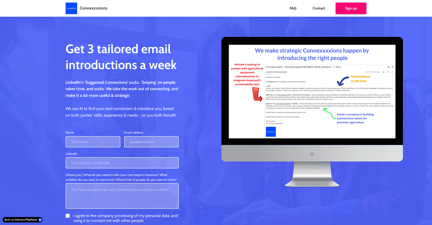 Connexxxxions: AI-Powered Networking for Personalized Introductions - Proaitools